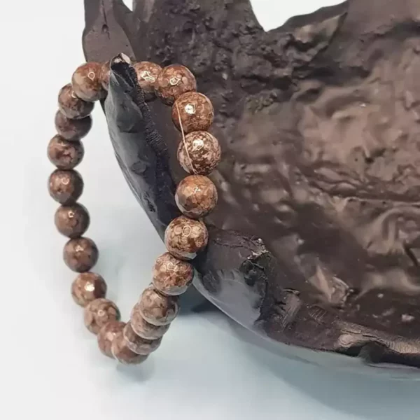 Brown Snowflake Obsidian Diamond Cut Bracelet - To Purify Aura - MahaGuru