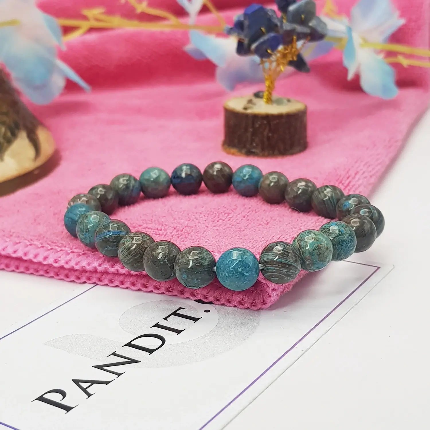 Chrysocolla Diamond Cut Bracelet - To Attracts True Love - MahaGuru