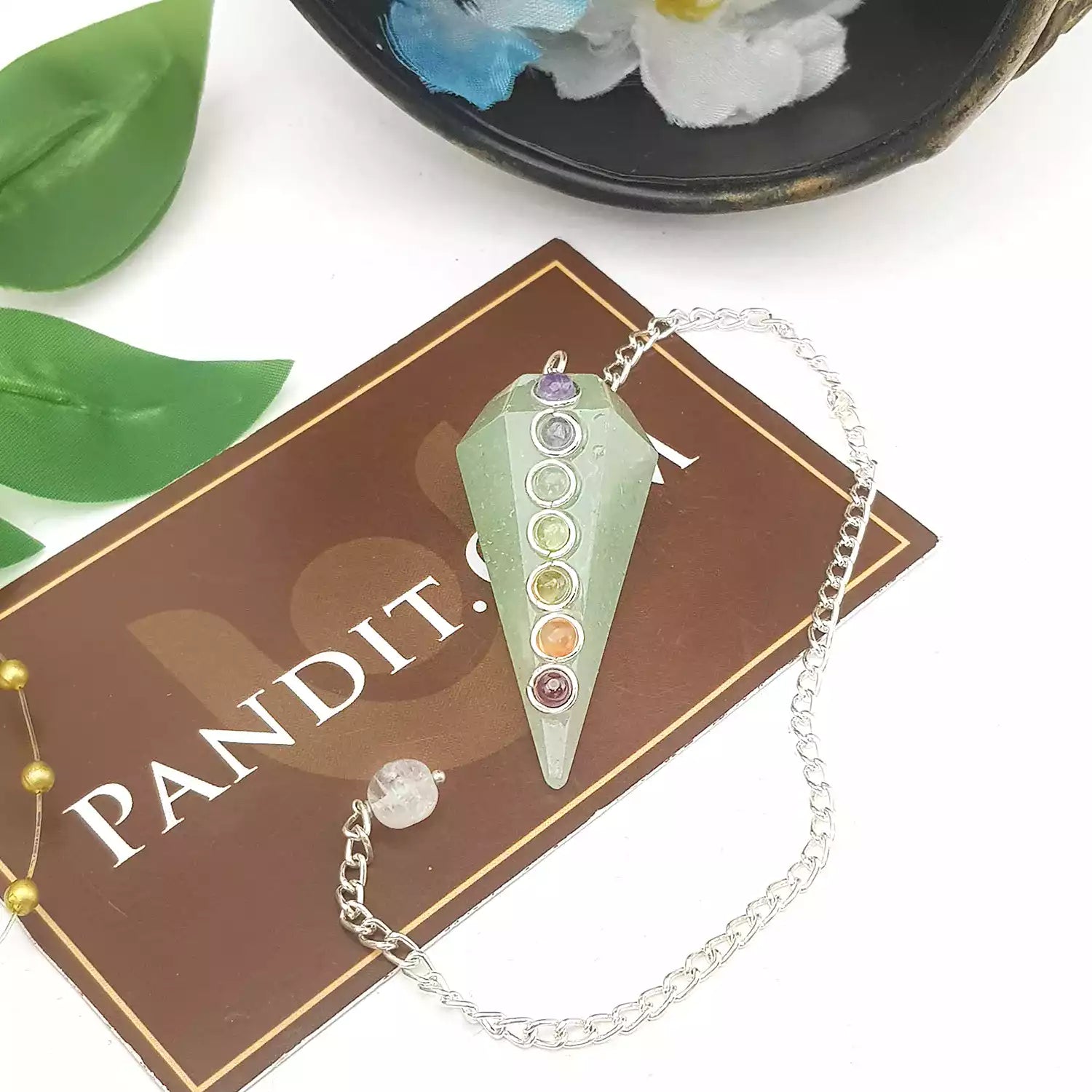 Green Aventurine 7 Chakra Dowsing Pendulum - To Detect Negativity ...