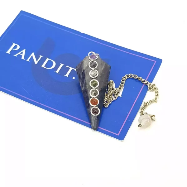 Iolite 7 Chakra Dowsing Pendulum - For Consciousness & Growth - MahaGuru