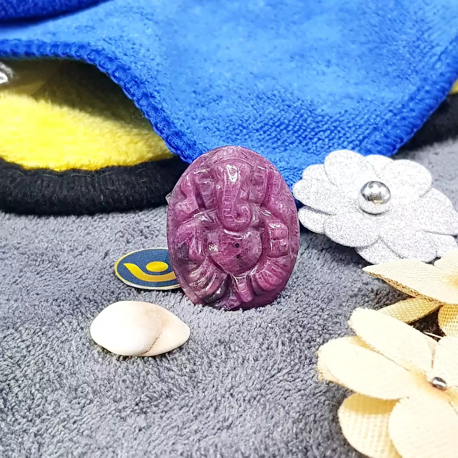 Lord Ganesha Ruby Carving - MahaGuru