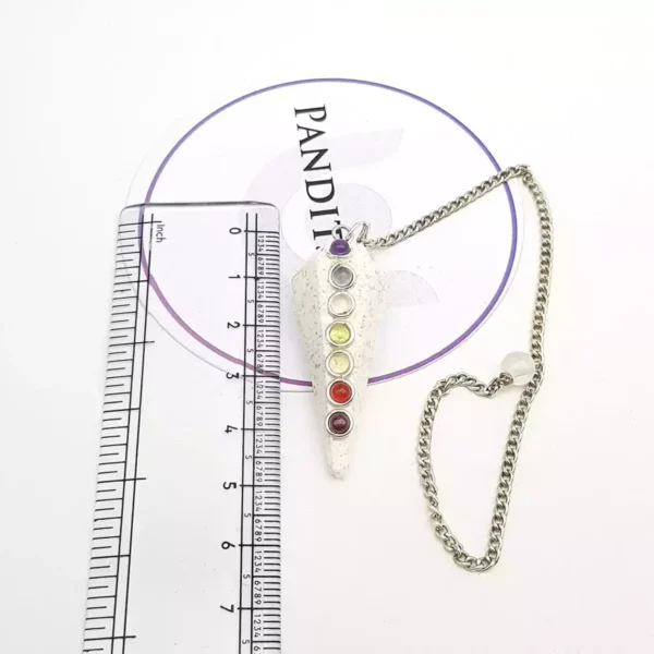 Scolecite 7 Chakra Dowsing Pendulum - For Deep Inner Peace - MahaGuru