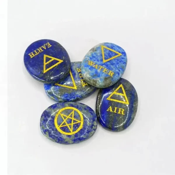 Lapis Lazuli Five Elements Symbol Stone Set - MahaGuru