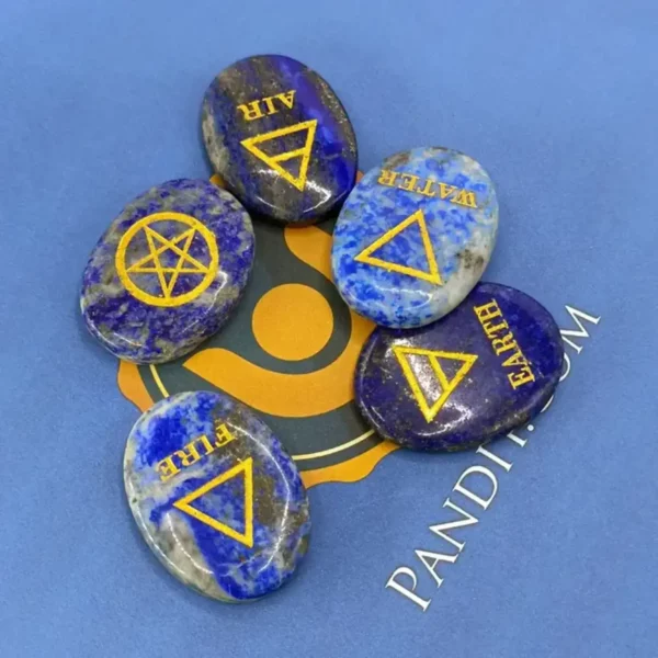 Lapis Lazuli Five Elements Symbol Stone Set - MahaGuru